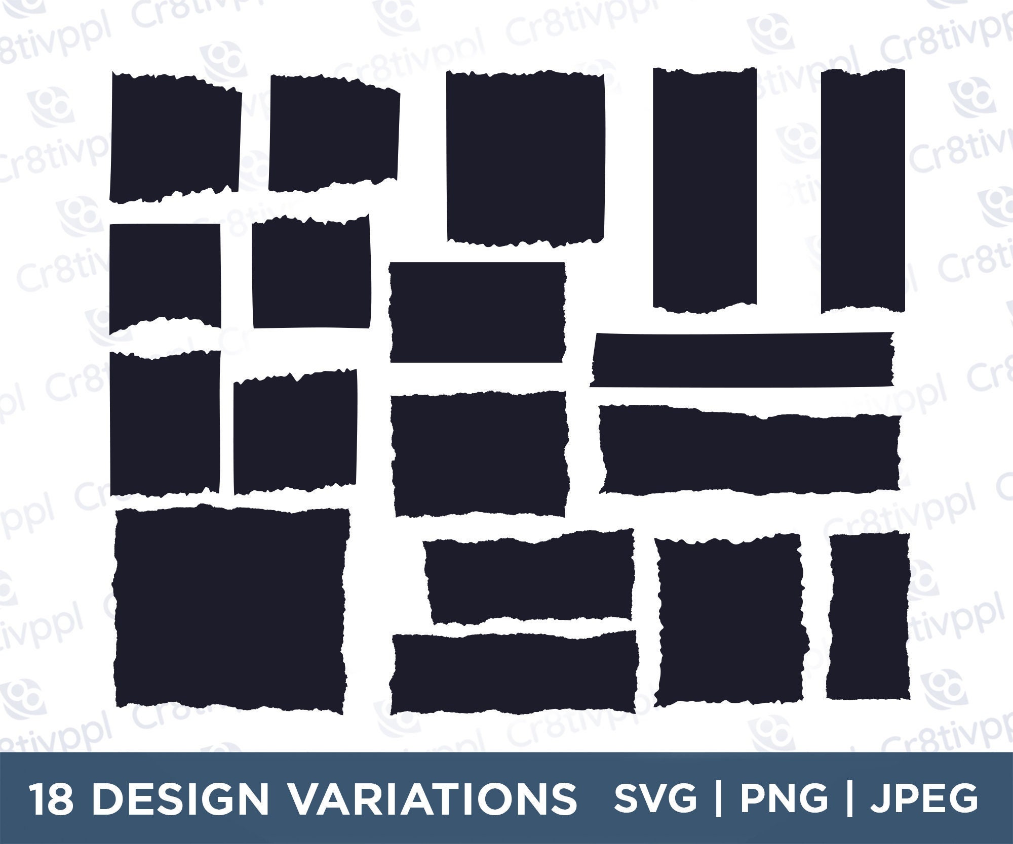 Torn Paper Torn Paper Svg Vector Clipart Set Svg Scrap - Etsy UK