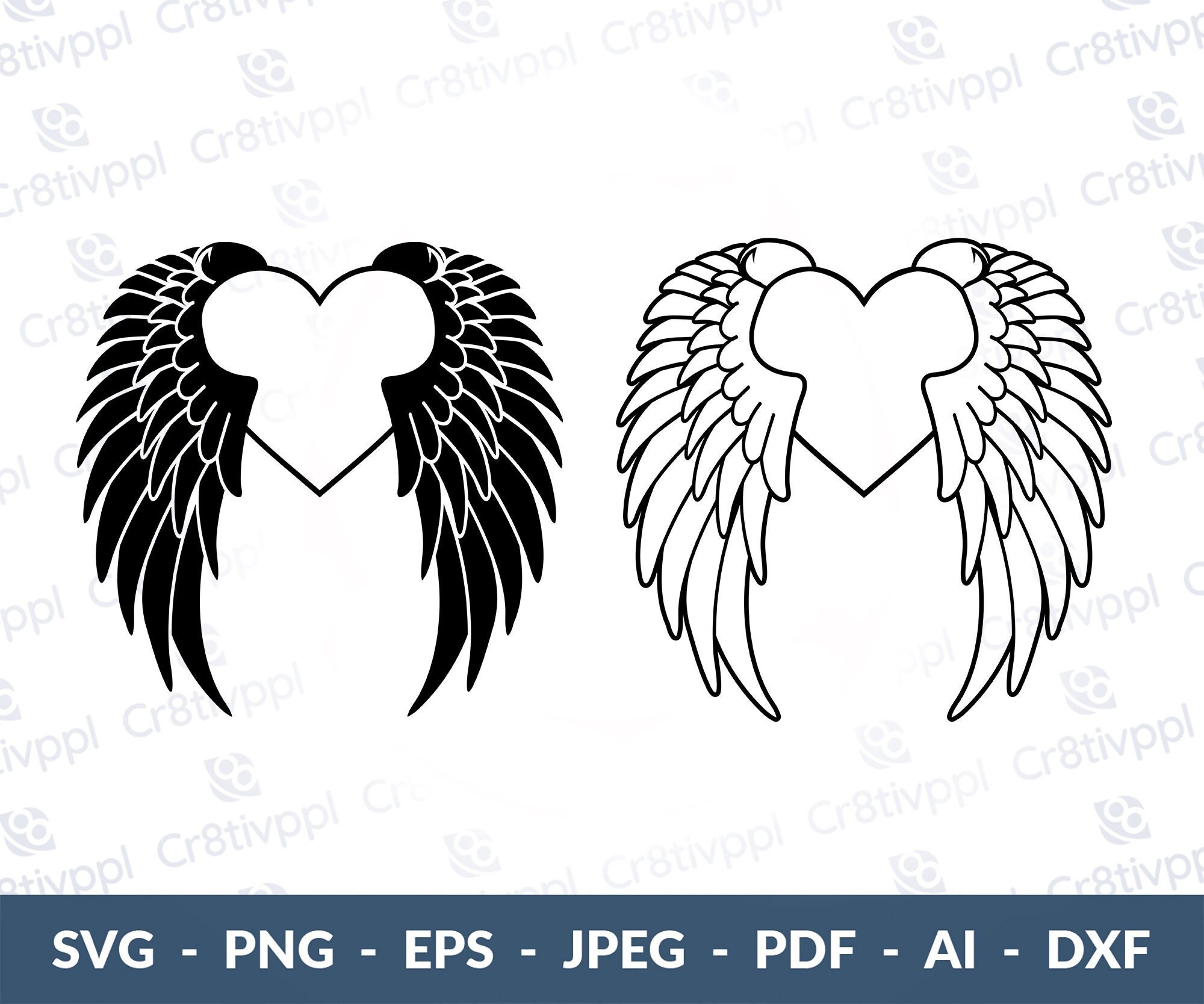 Wings Svg Angel Wings Svg Angel Svg Memorial Svg Heart - Etsy Israel