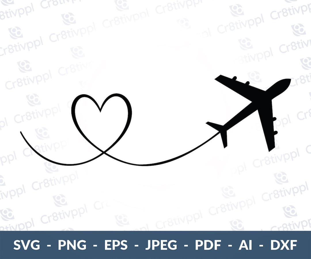 Avión svg Corazón svg Viaje svg Avión Corazón svg - Etsy España