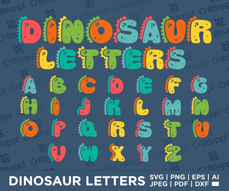 Dinosaur Font Dinosaur Font SVG Dinosaur Alphabet Svg - Etsy