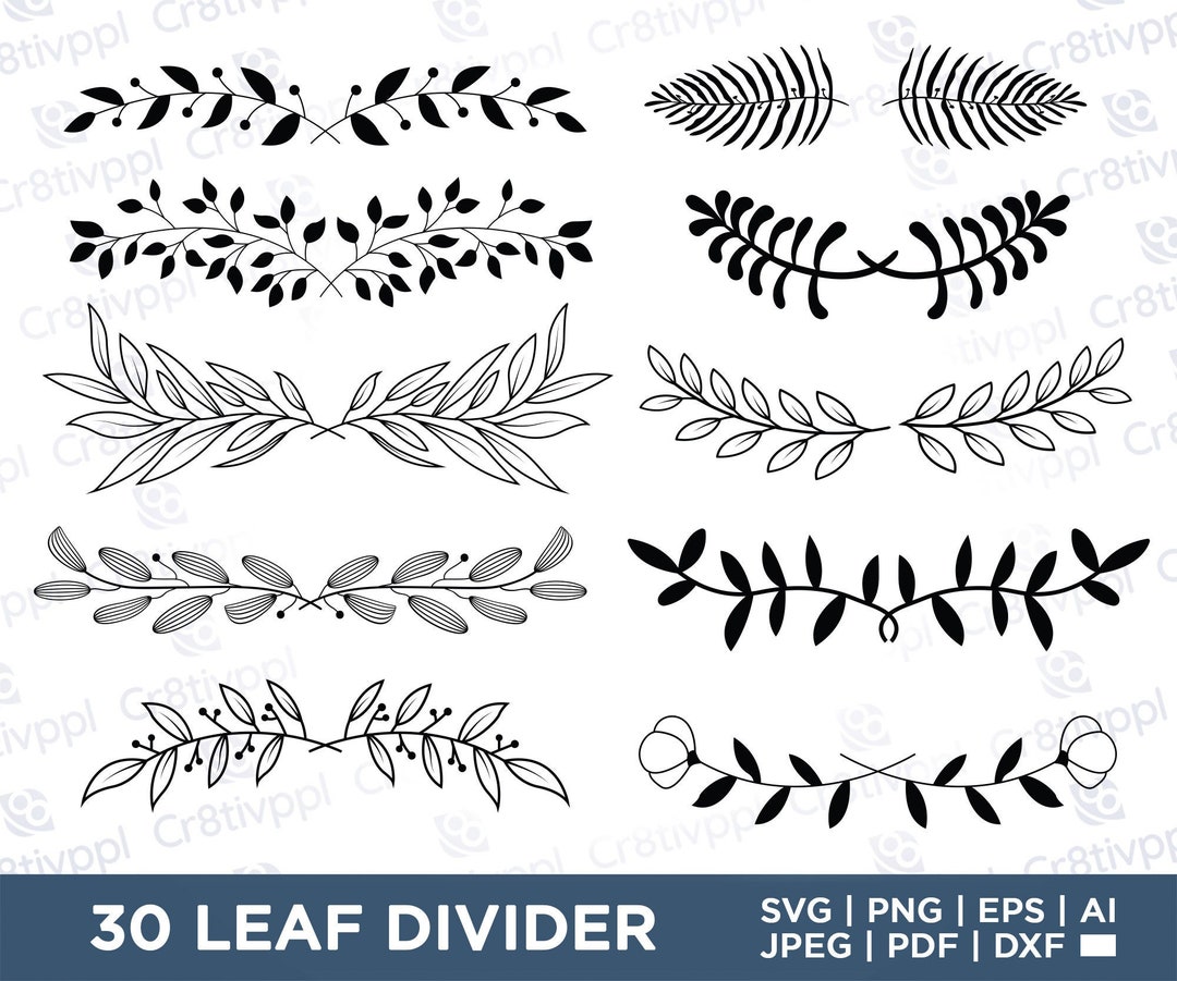 Leaf Divider SVG Greenery Vines Bundle SVG PNG Floral - Etsy Australia