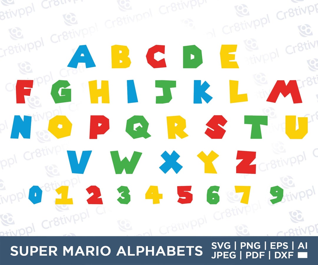 Super Mario Font SVG Super Mario Font Super Mario Letters - Etsy UK