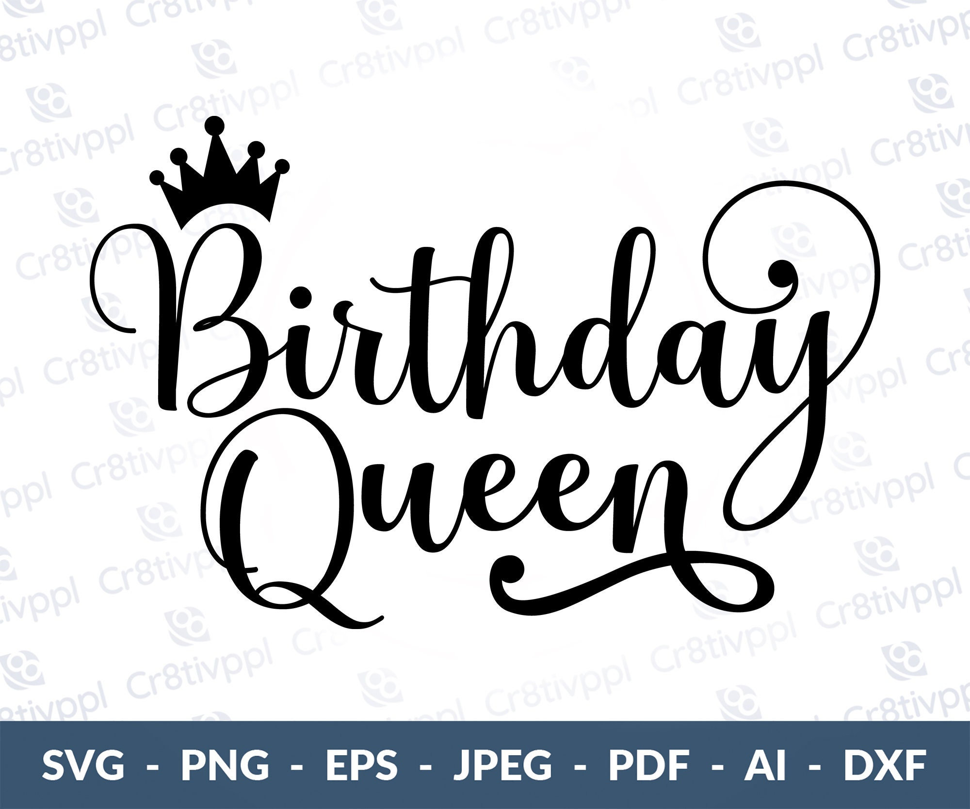 Birthday Queen With Crown SVG Birthday Queen Svgdxfpngeps - Etsy