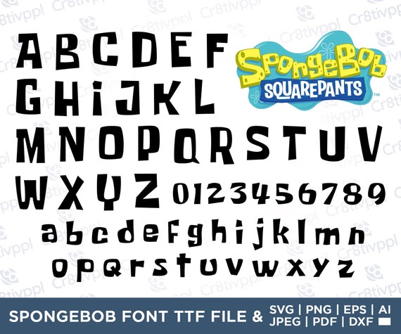 Spongebob Font Svg Spongebob Font Spongebob Svg Spongebob - Etsy