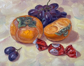 Still Life With Persimmons - Etsy