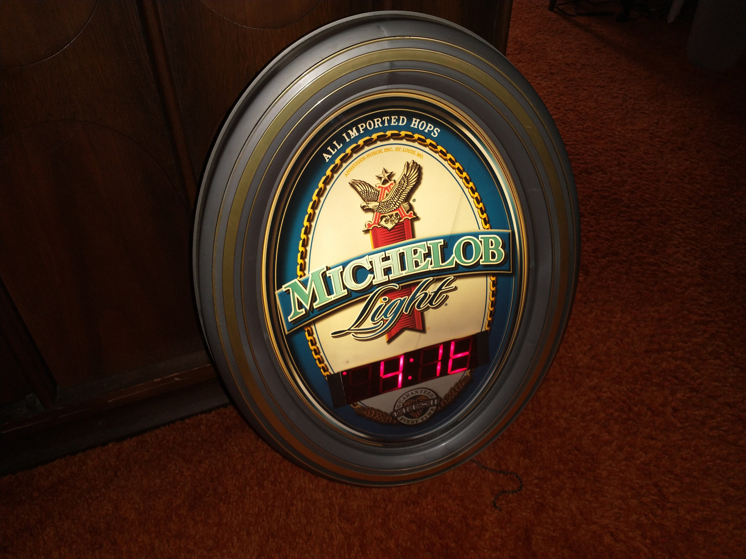 Antique Michelob Light Light up Bar Beer Sign/clock. 21x14. Free ...