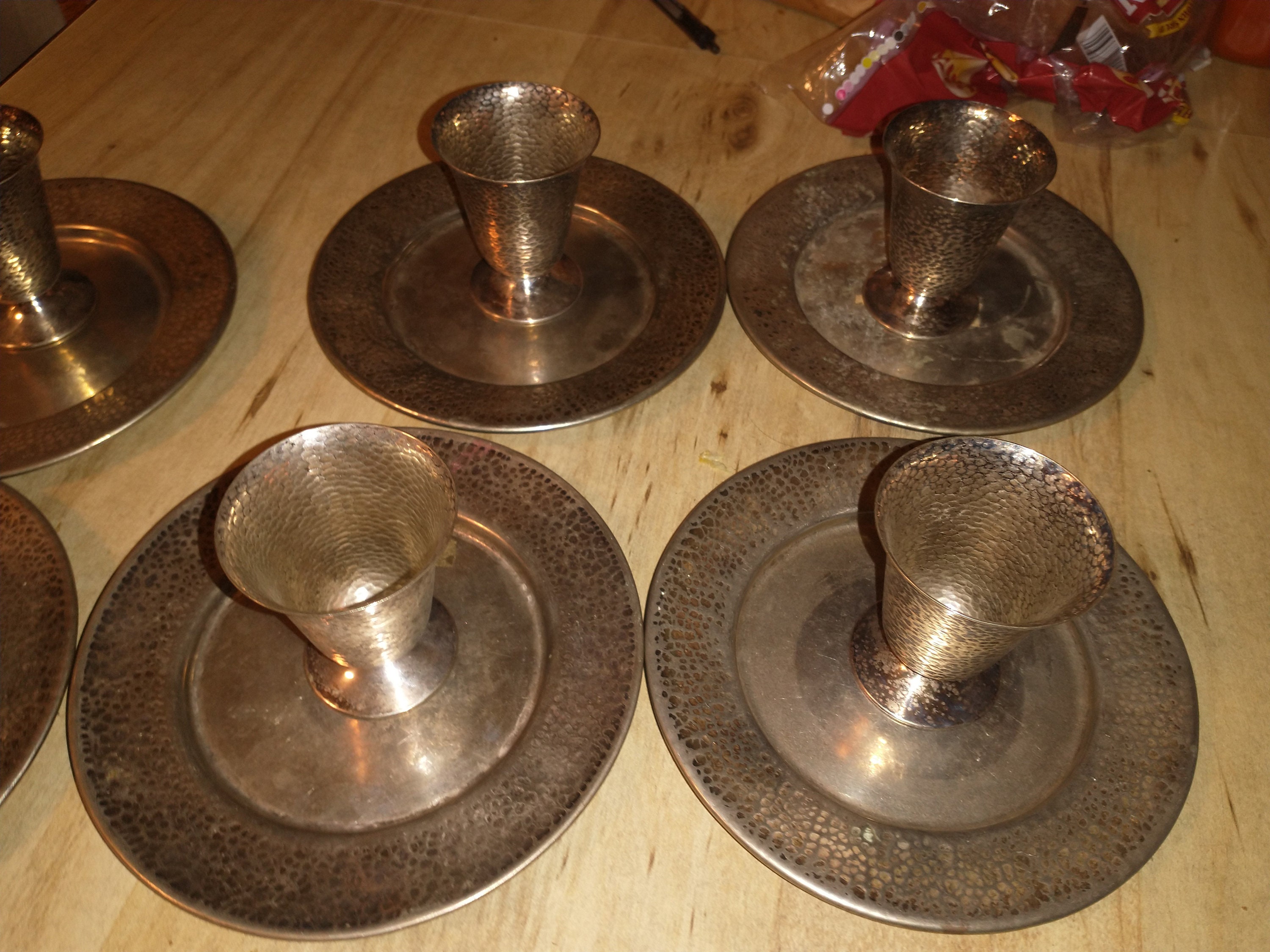 12 Piece Antique WM Mounts Homan Plate on Nickel Silver. Hammered ...