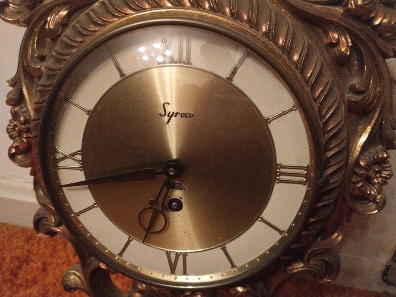 Antique Syroco Wood 8 Day Jeweled 27 Wall Clock. Clock Works Great ...