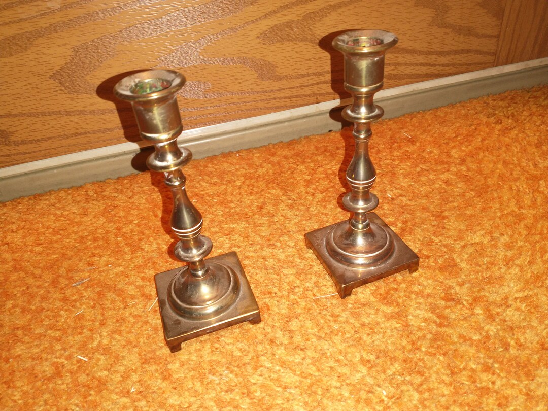 2 Antique 7.5" CM Heavy Brass Candlesticks. Free Shipping in the US - Etsy