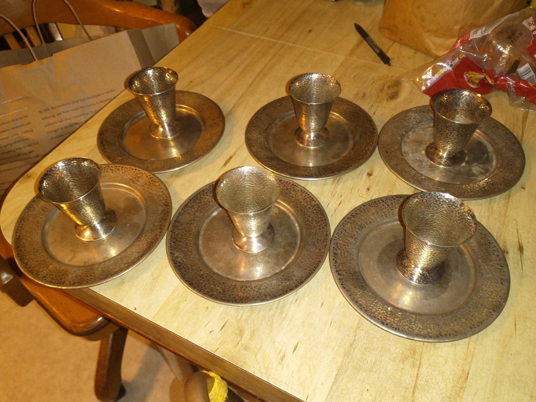 12 Piece Antique WM Mounts Homan Plate on Nickel Silver. Hammered ...