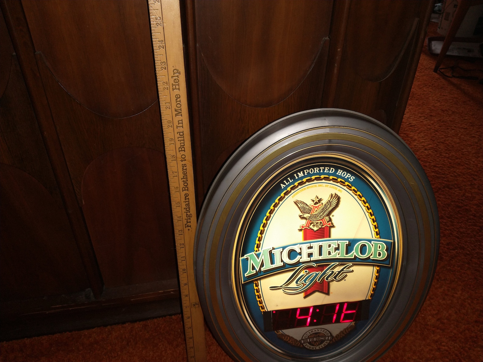 Antique Michelob Light Light up Bar Beer Sign/clock. 21"x14". Free ...