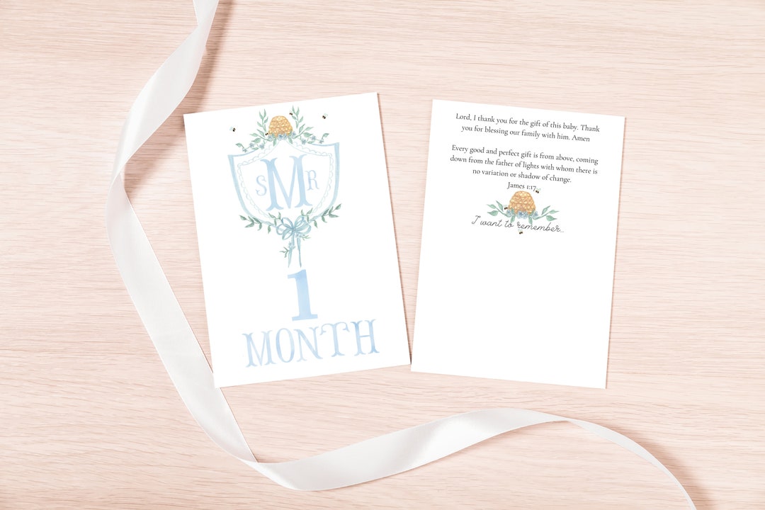 Christian Monthly Milestone Cards | Milestone Cards | Baby Gift | Baby ...