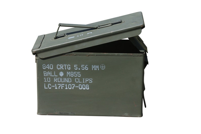 50 CAL Ammo Can Grade 1 Ammo Box Bullet Box Vintage Military Perfect ...