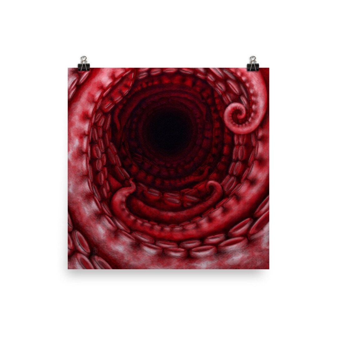 Trippy Wall Art Tentacle Art Print Original Illustration Art Print - Etsy