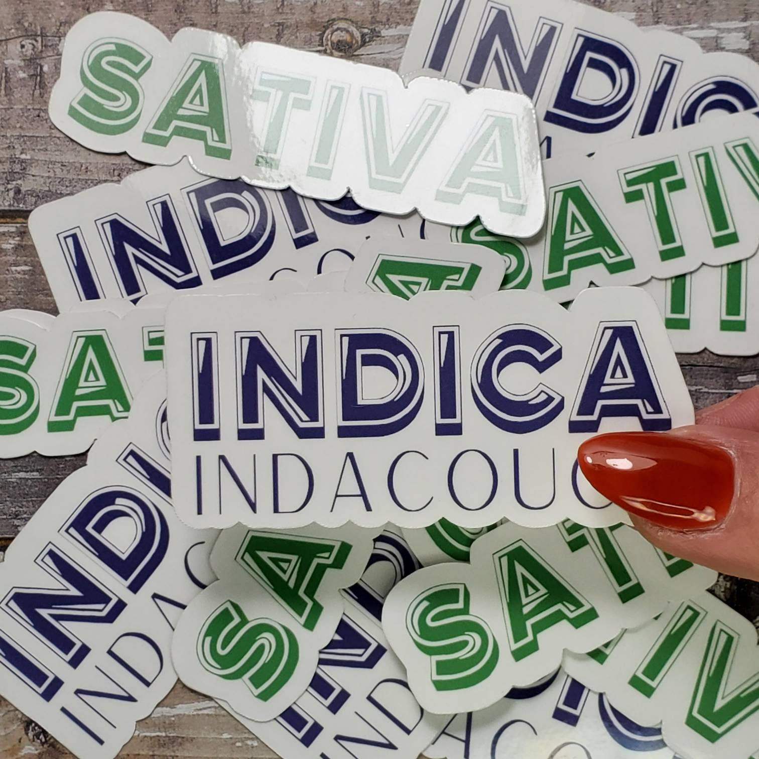 Indica Weed Sticker in Da Couch Cannabis Sticker Marijuana - Etsy