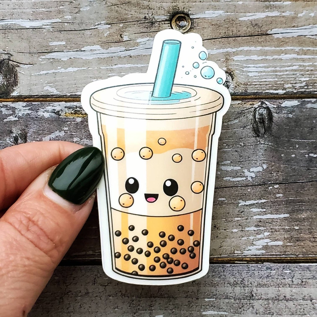 Kawaii Boba Tea Sticker, Cute Bubble Tea Sticker, Journal Sticker ...