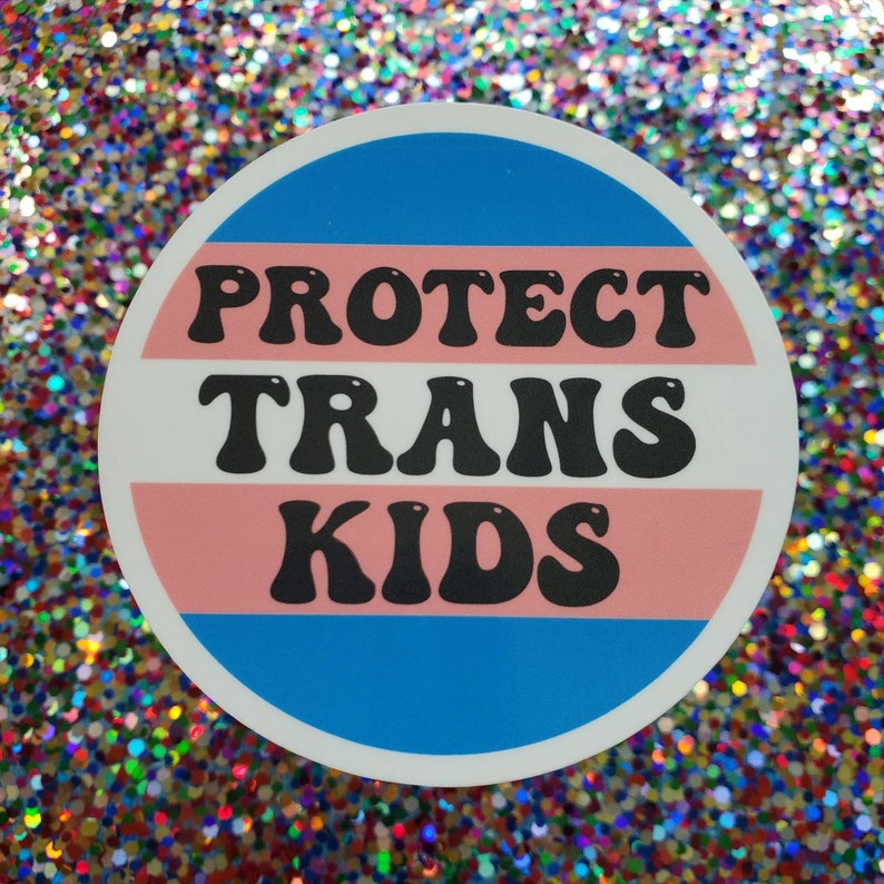 Protect Trans Kids Sticker: Weather-resistant Vinyl Decal - Etsy