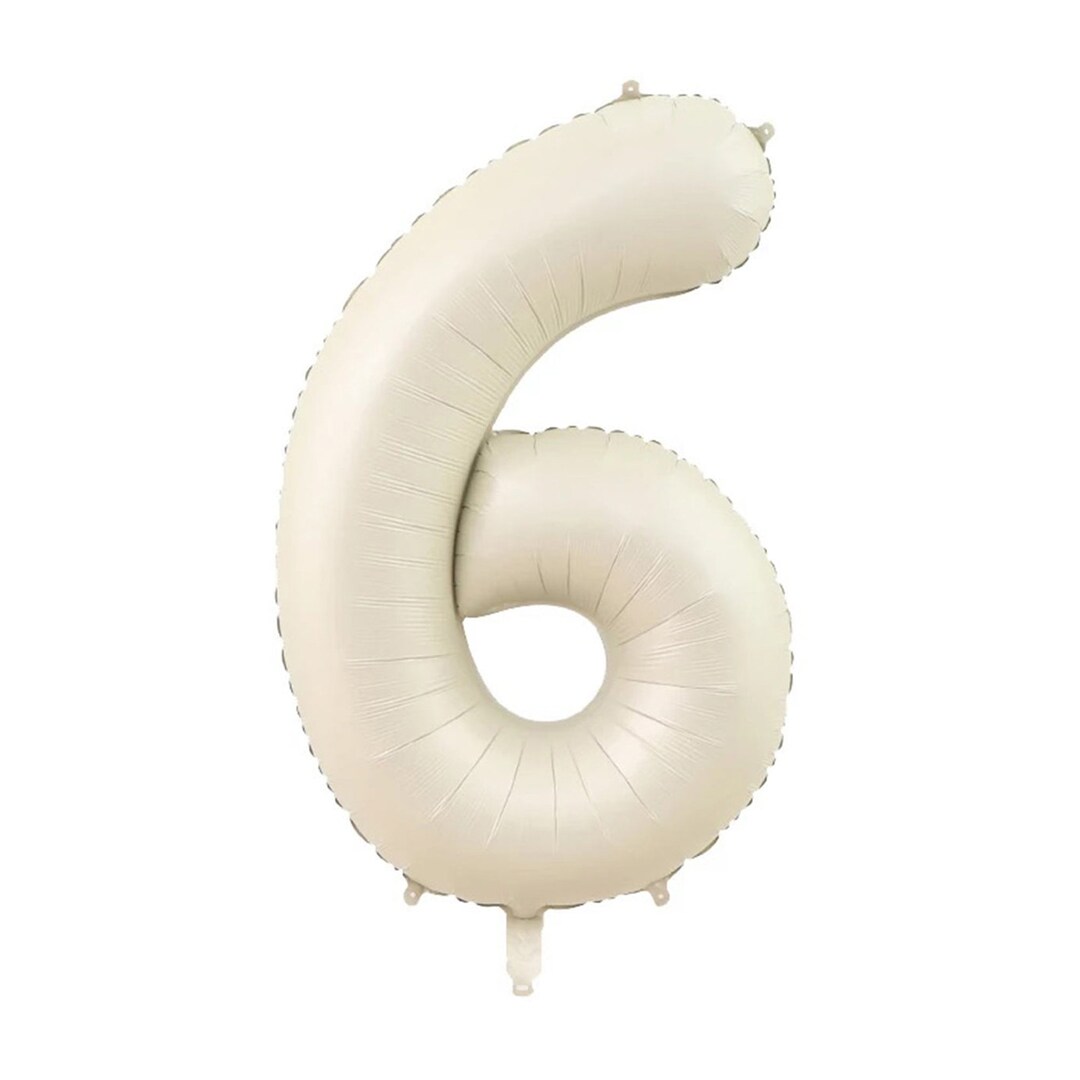 Jumbo Party Balloon Foil Number 6 - Matte Cream 100cm - Etsy