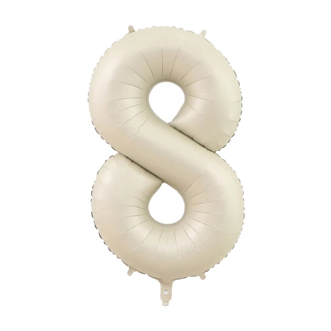 Jumbo Party Balloon Foil Number 8 - Matte Cream 100cm - Etsy