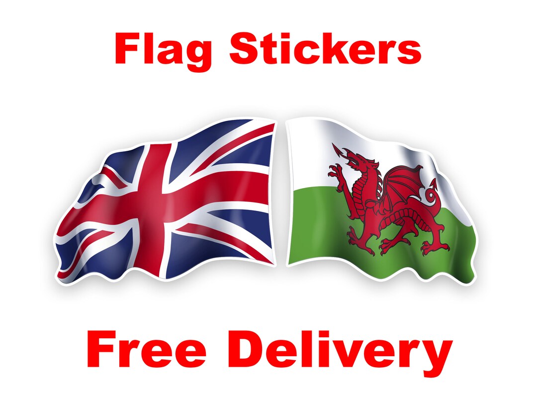 Wales / Union Jack Flag Stickers - Perfect for Car, Van, Lorry, Laptop ...