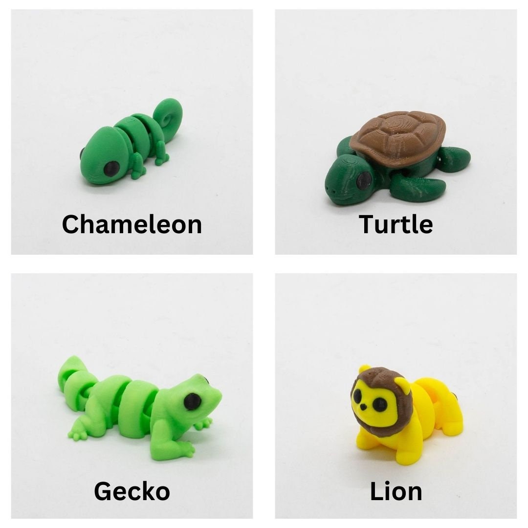Mini Flexi Animals - Articulated 3D Printed Fidget Toys - Etsy