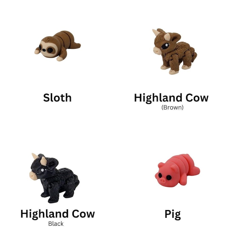 Mini Flexi Animals - Articulated 3D Printed Fidgets - Etsy