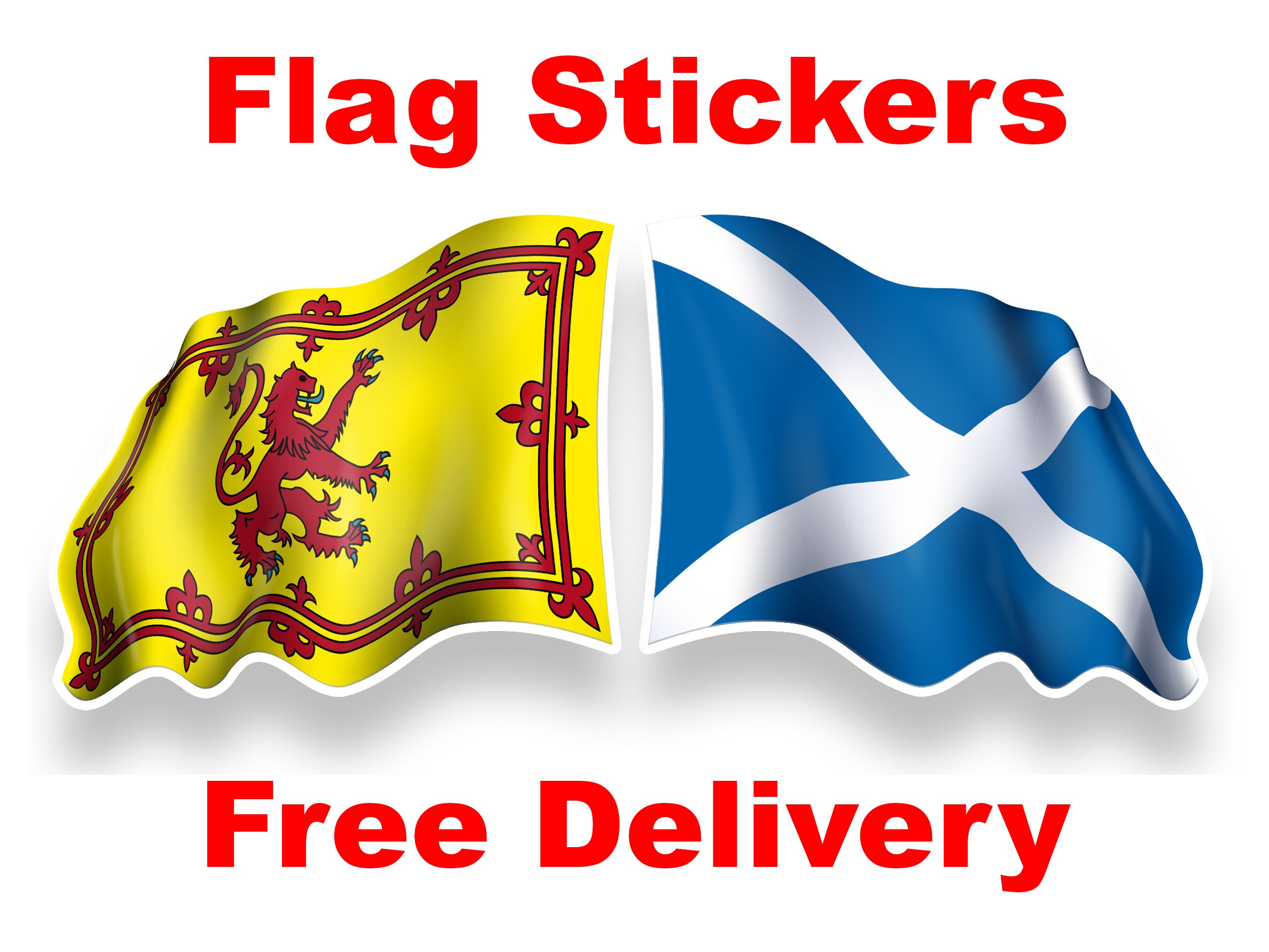 Scotland Waving Rampant Lion & Saltire Flag Stickers Car Van Lorry ...