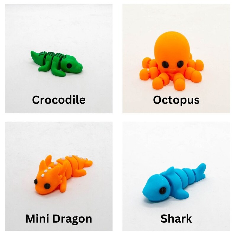 Mini Flexi Animals - Articulated 3D Printed Fidget Toys - Etsy