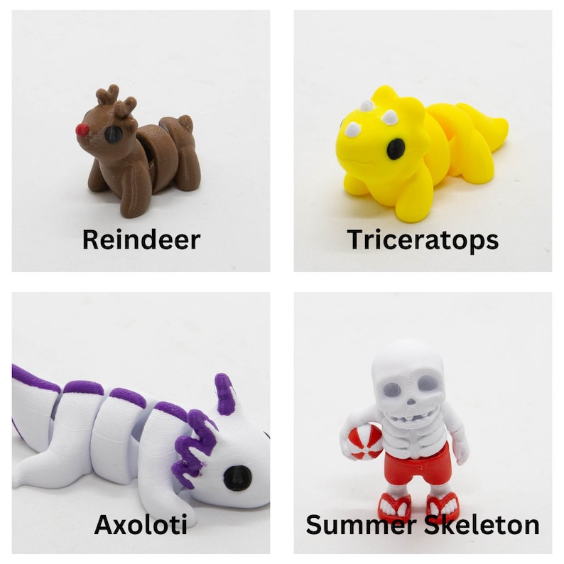Mini Flexi Animals Articulated 3D Printed Fidget Toys - Etsy
