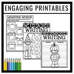 Halloween Spelling Practice Printables and Worksheets - Word Work for ...