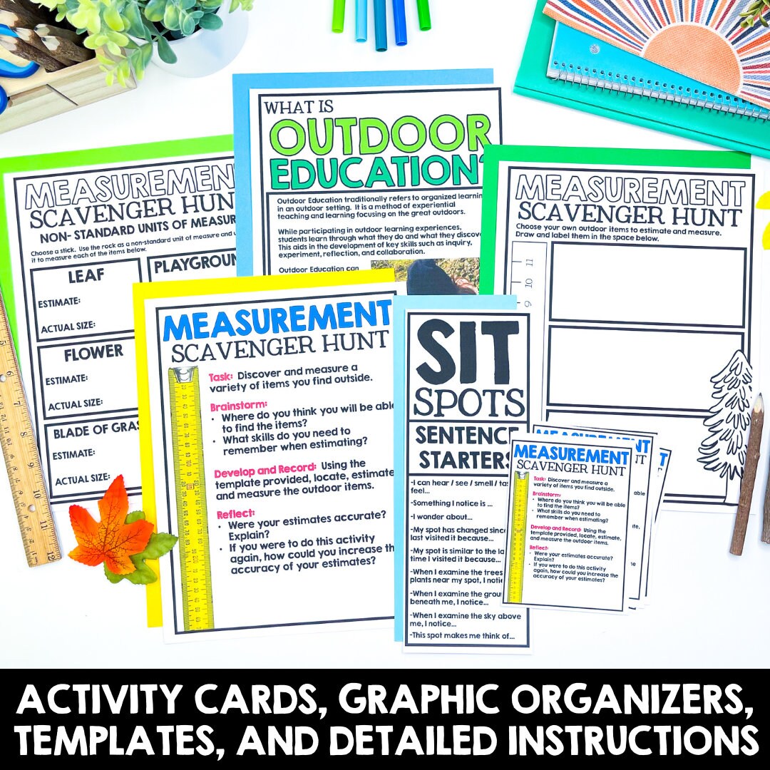 Outdoor Learning Activities - Spring Math Worksheets - No Prep ...