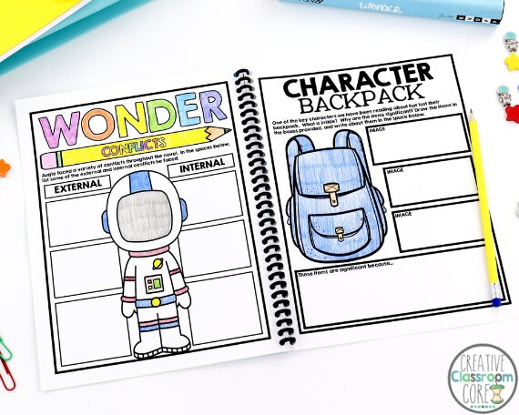 Wonder Novel Study Comprehension Activities - Worksheets - Printables ...