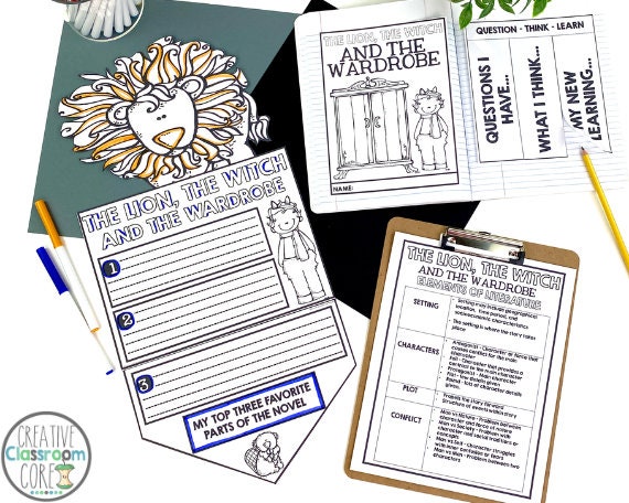 The Lion, the Witch, and the Wardrobe Novel Study - Worksheets ...