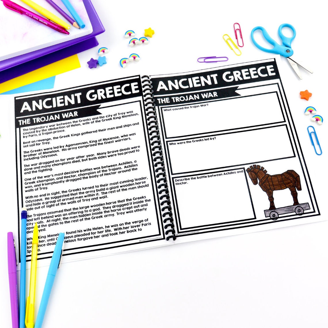 Trojan War History Unit – Ancient Greece Activities, Homeschool ...