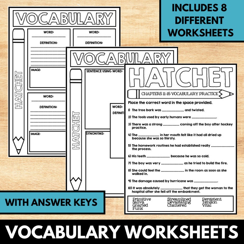 Hatchet Novel Study Comprehension Activities - Worksheets - Printables ...