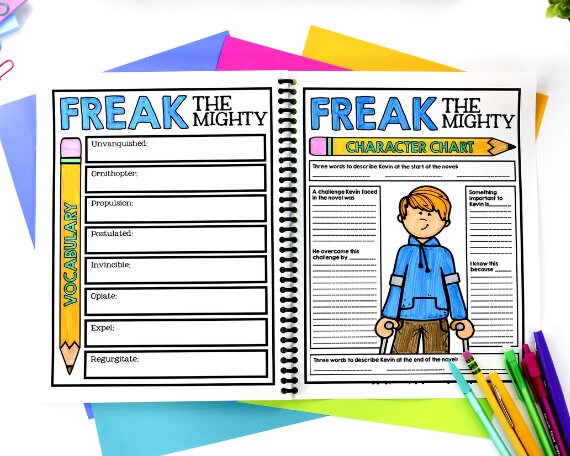 Freak the Mighty Novel Study Comprehension Activities Worksheets ...