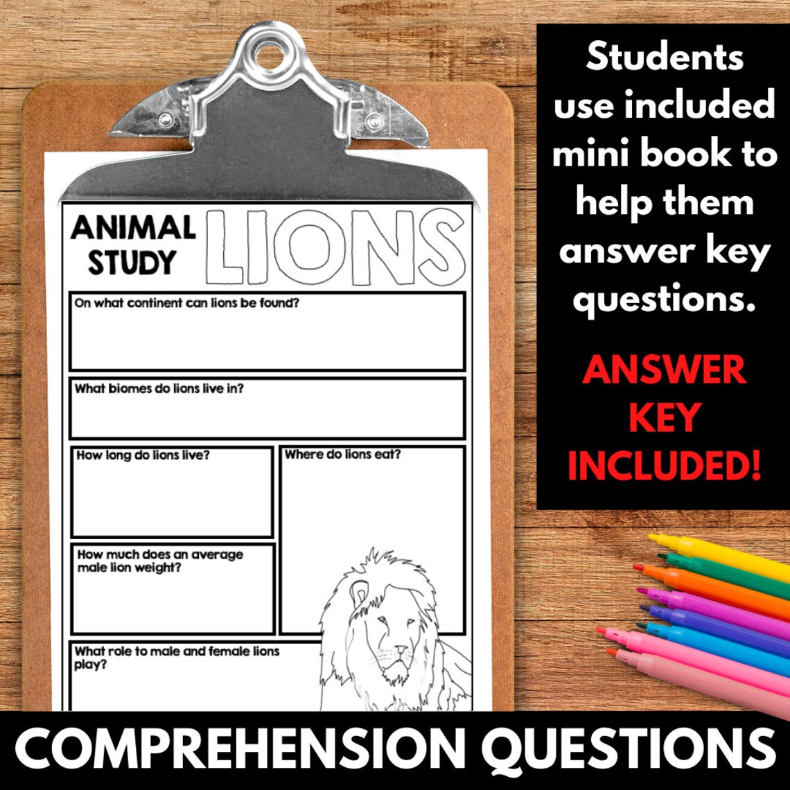 All About Lions Research Project Animal Study African Animal Facts ...