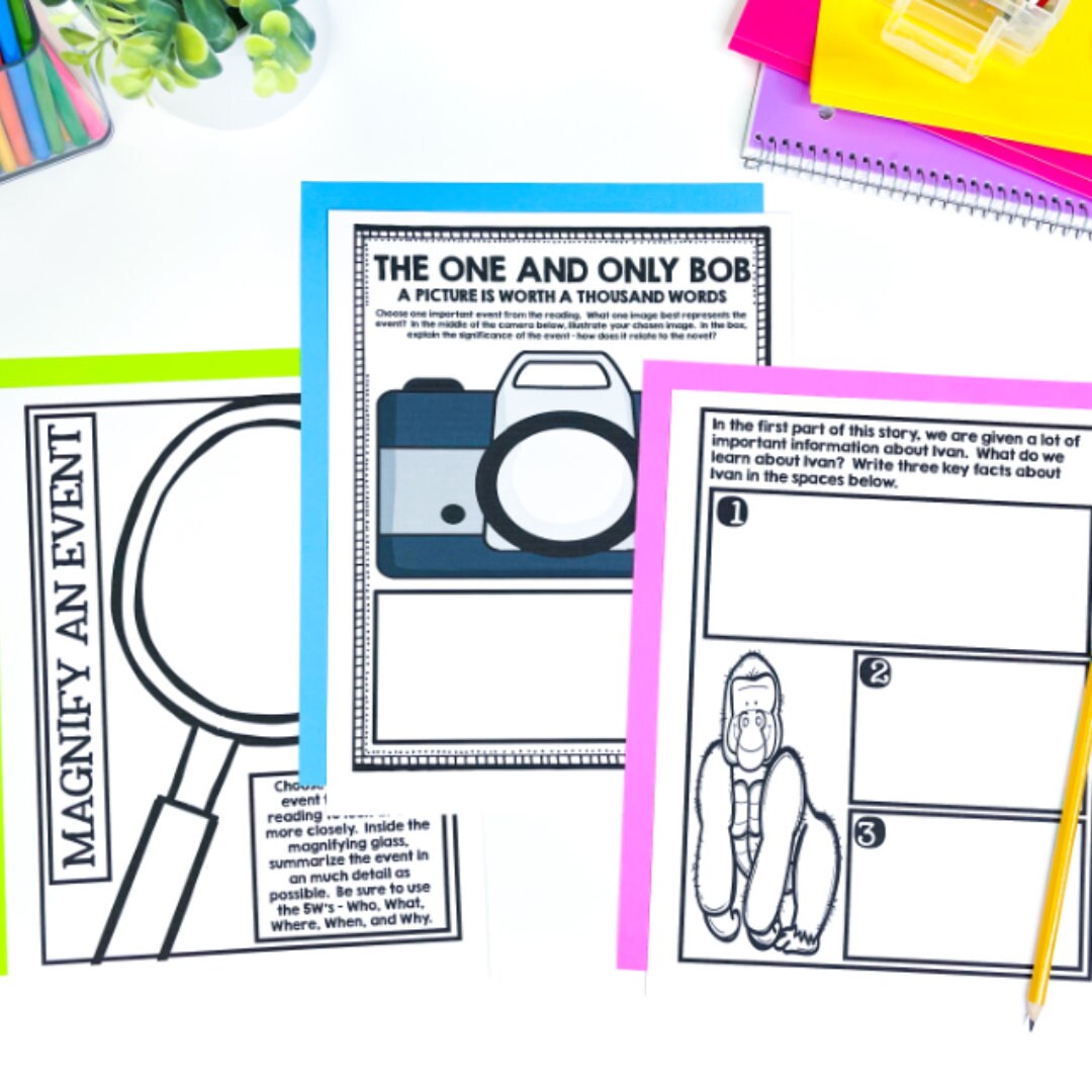 The One and Only Bob Novel Study - Worksheets - Printables - Homeschool ...