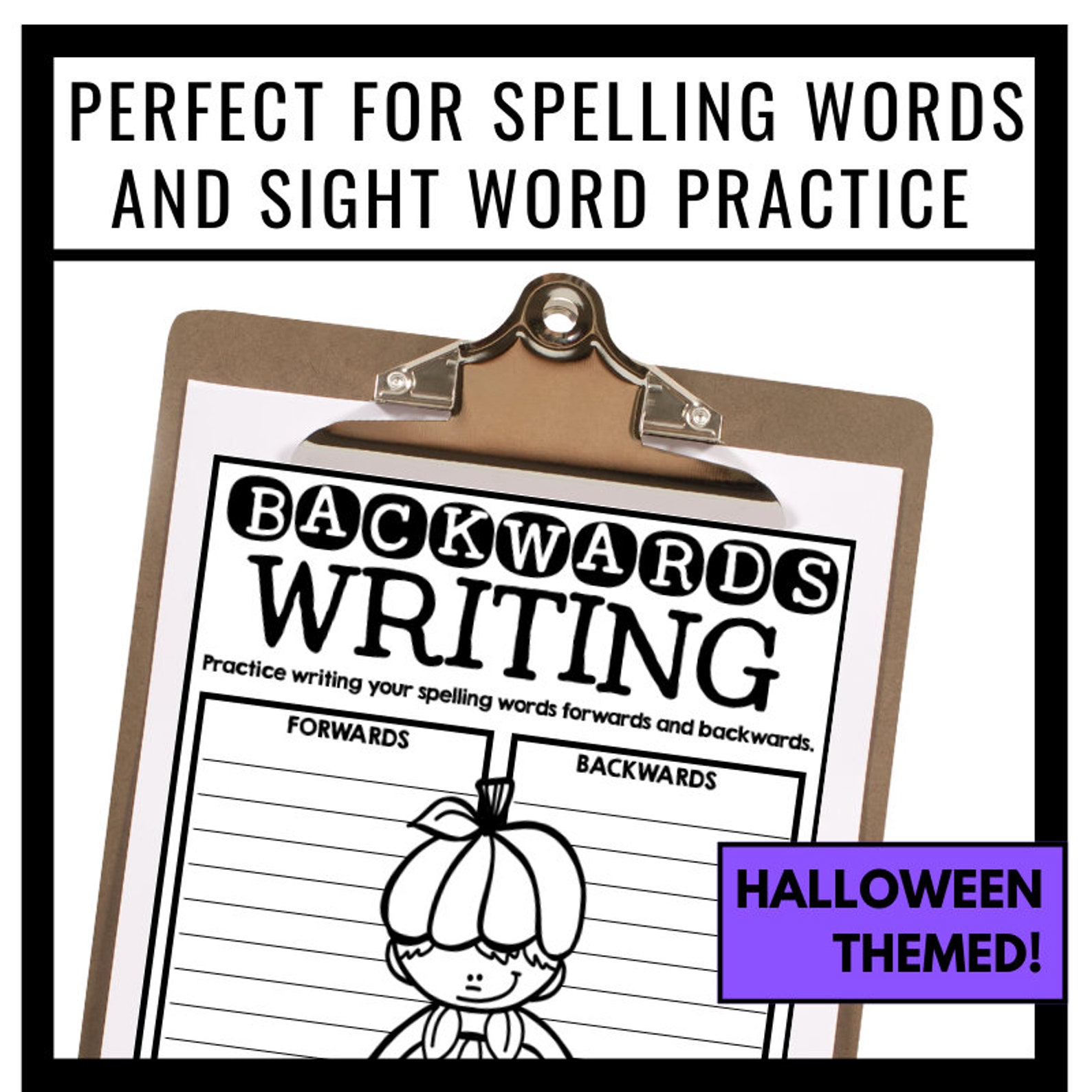Halloween Spelling Practice Printables and Worksheets - Word Work for ...