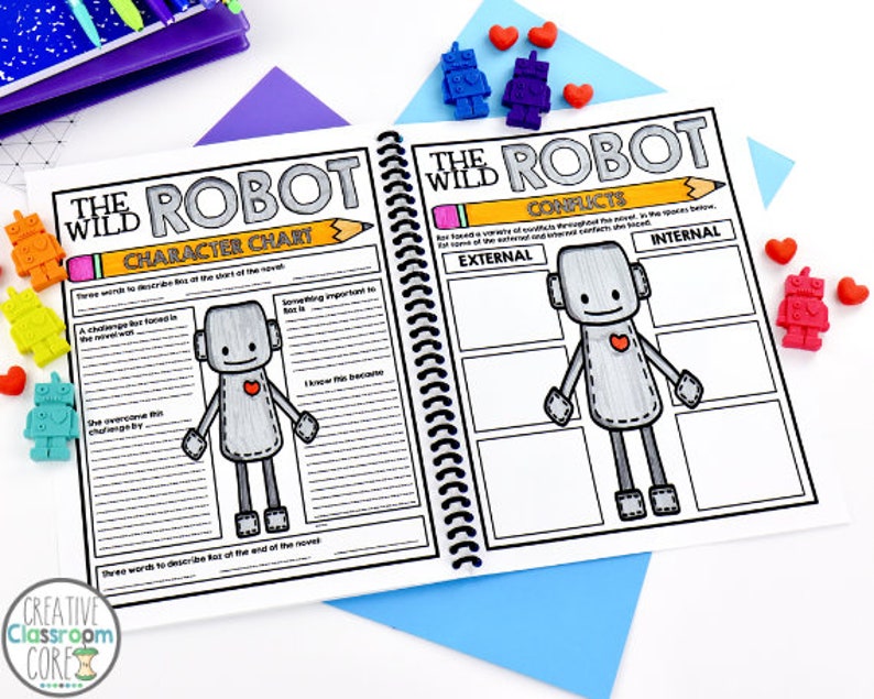 The Wild Robot Novel Study Comprehension Activities - Worksheets ...
