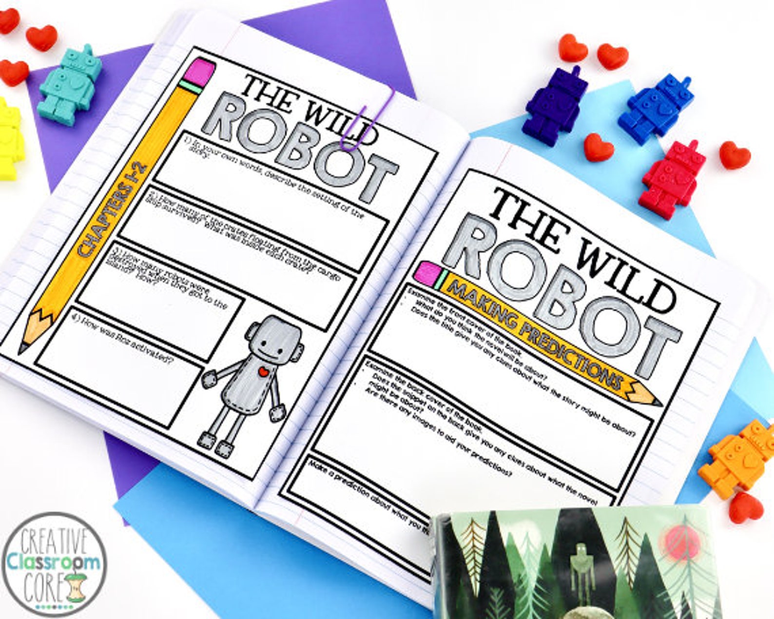 The Wild Robot Novel Study Comprehension Activities - Worksheets ...
