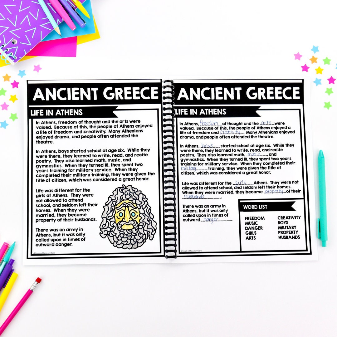 Ancient Greece Unit – Athens and Sparta, Homeschool Printables - Etsy