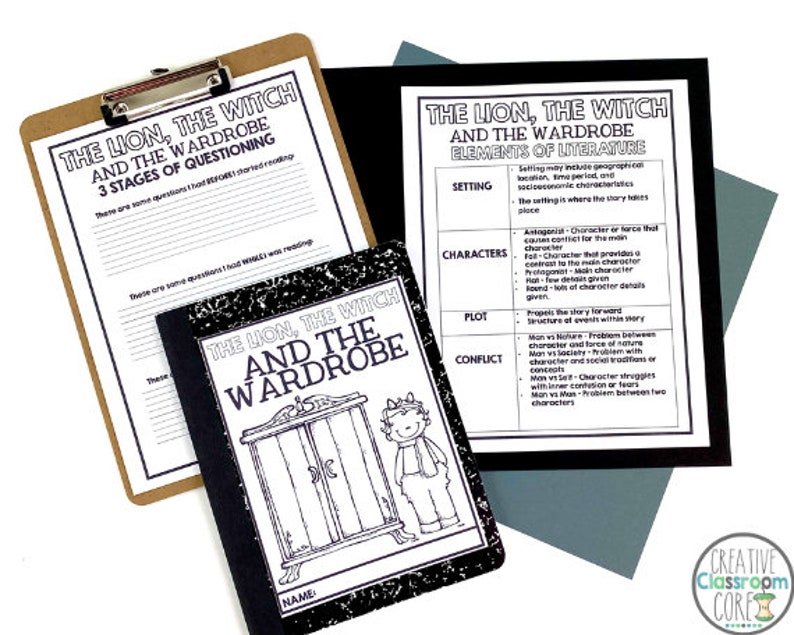 The Lion the Witch and the Wardrobe Novel Study Worksheets - Etsy