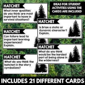Hatchet Novel Study Comprehension Activities - Worksheets - Printables ...