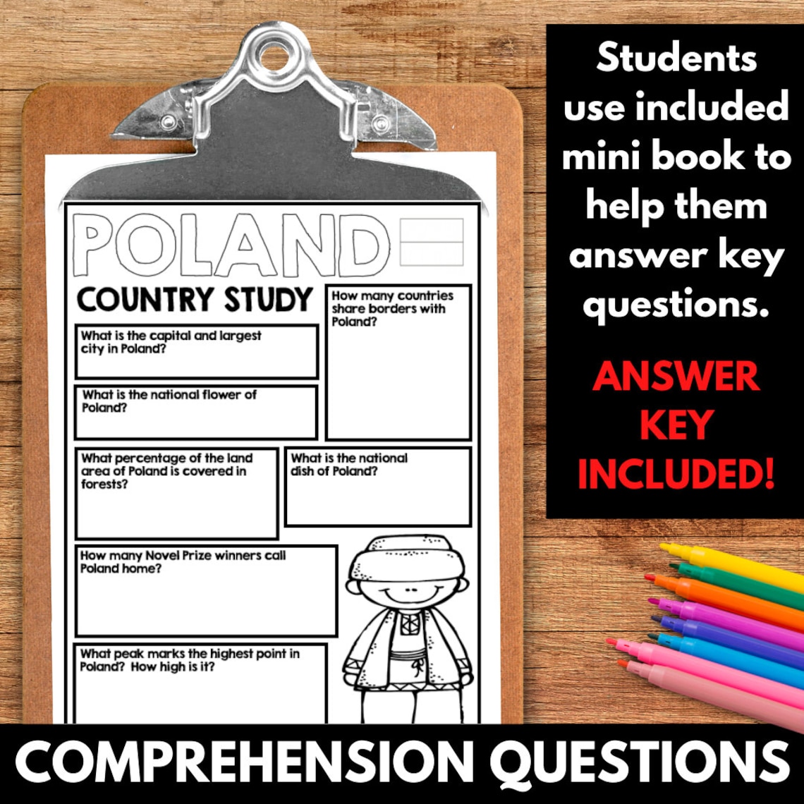 Poland Country Study – Printable Fact Book & Passport Activity - Etsy