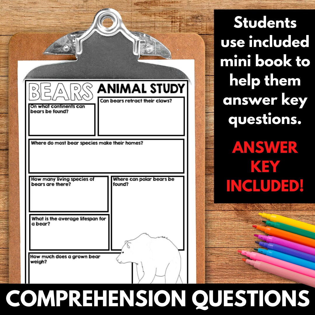 All About Bears Research Project - Animal Study - Bear Facts Reading ...