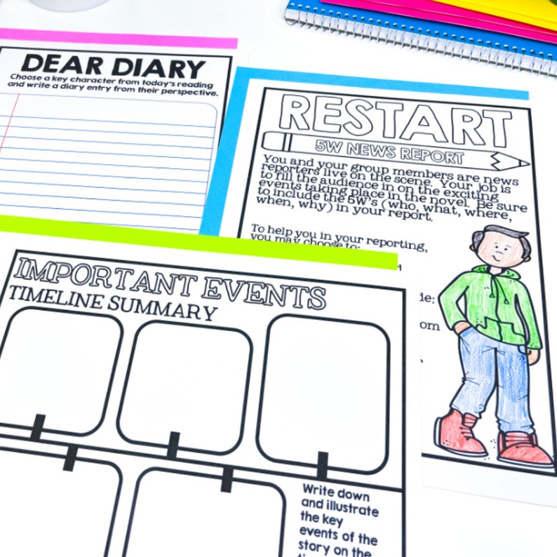 Restart Novel Study - Worksheets - Printables - Homeschool Curriculum ...