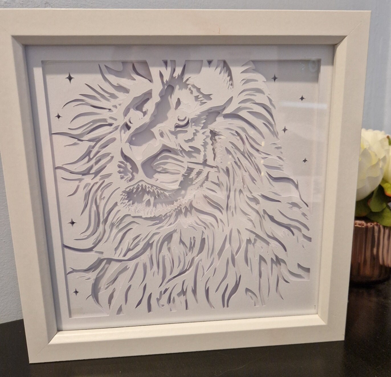 Lion Shadow Box - Etsy