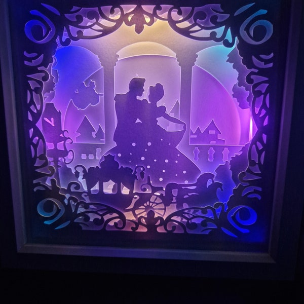 Cinderella Shadow Box Svg - Etsy