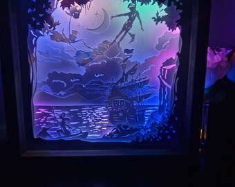 PETER PAN Papercut in Shadow Box Hand-cut Silhouette, Framed - Etsy